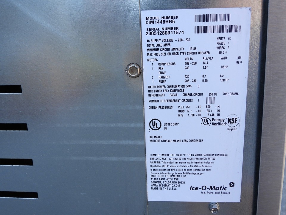 Ice-O-Matic CIM1446HR6 48" Remote Cooled Half Dice Cube Ice Machine ...