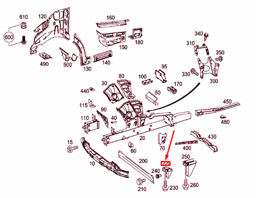MB SPRINTER 906 Front Cross Member Reinforcement Bracket A9066200031 ...