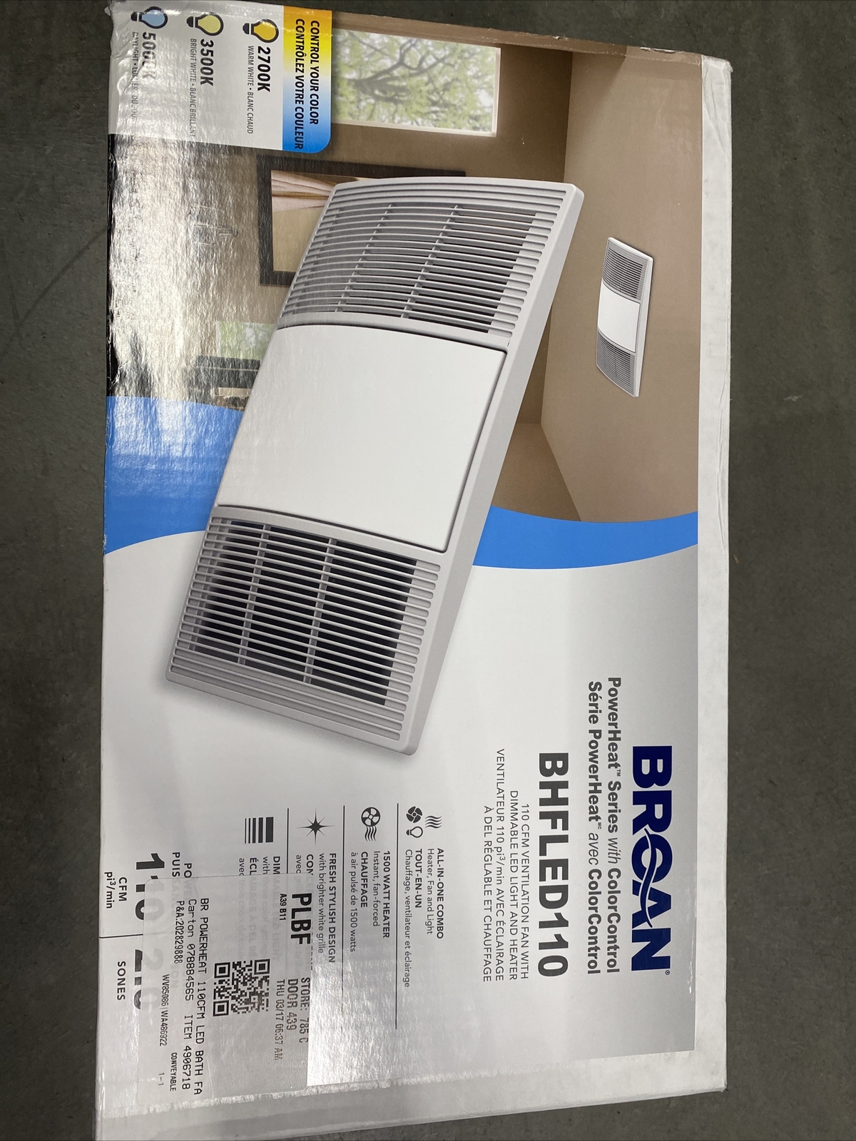 Broan-NuTone BHFLED110 Bathroom Exhaust Fan - White for sale online | eBay