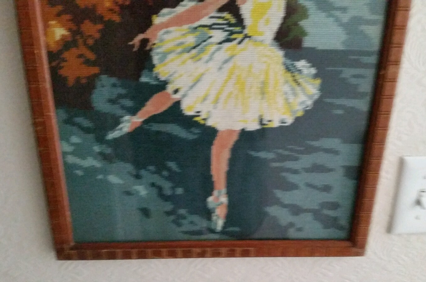Royal Paris Completed Framed Needlepoint Ballerina Ballet Wood Frame ...