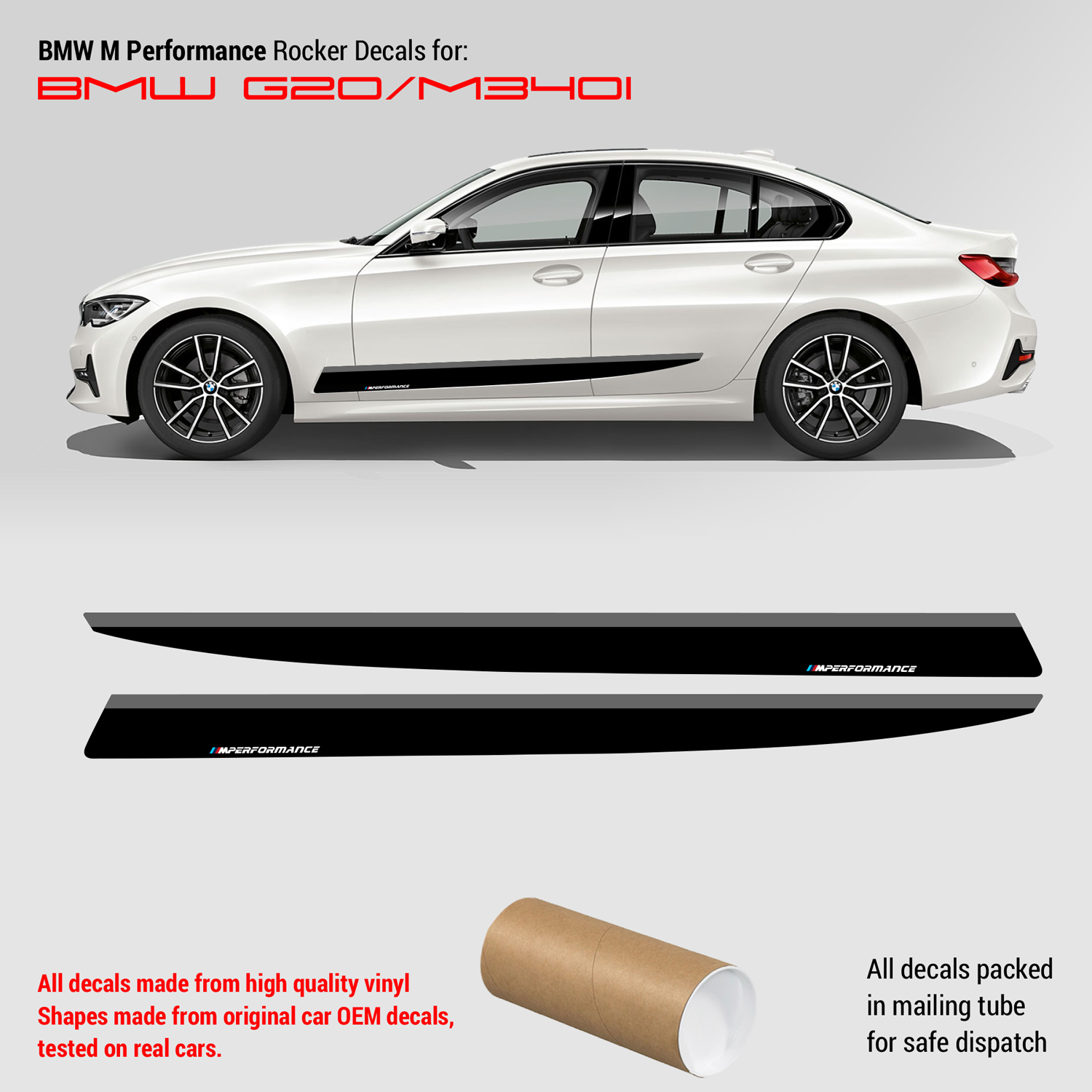 M Performance Side skirt decals Set for BMW G20 / M340i | eBay