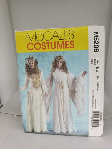 McCall's Costume M5206 Sz 14-20 Renaissance Queen Wiccan Princess Gown ...