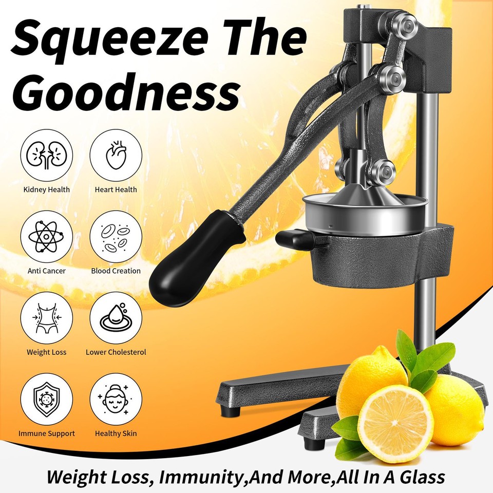 Manual Fruit Juicer Commercial Grade Citrus Orange Lemon Juice Squeezer ...