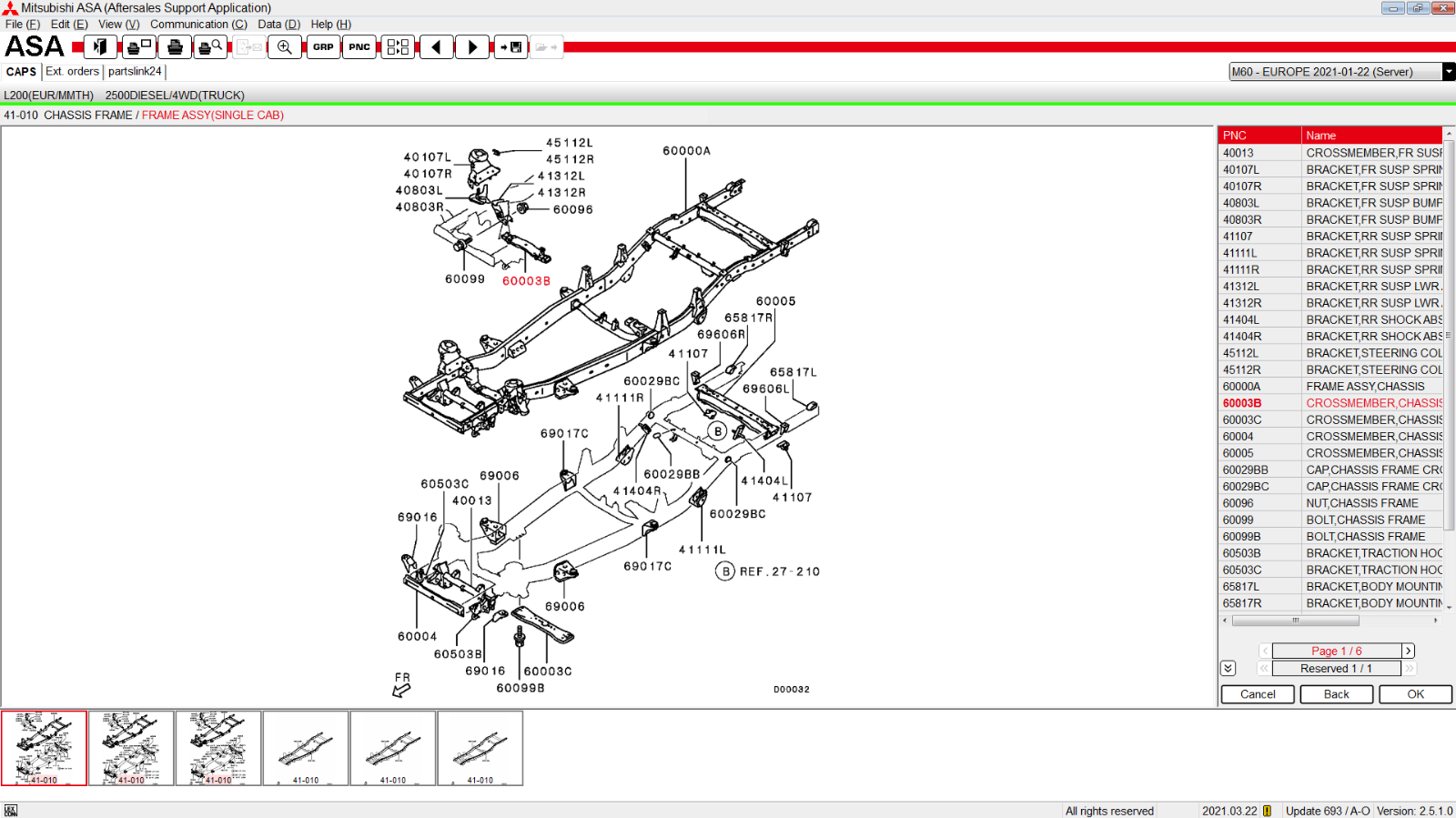MITSUBISHI L200 TRITON PAJERO SPORT CHASSIS FRAME CROSSMEMBER NEW ...