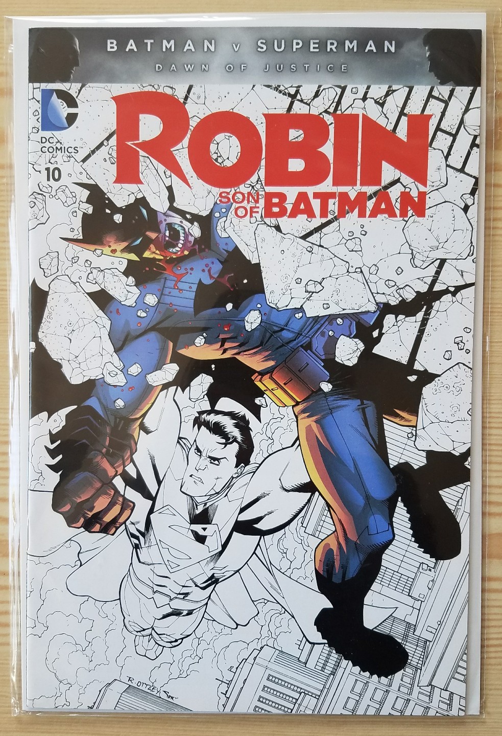 Robin Son of Batman #10 - Ryan Ottley Sketch Color Splash BvS Variant ...
