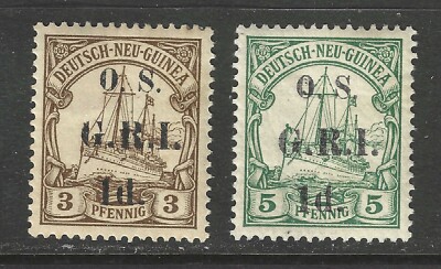 NEW BRITAIN STAMPS #o1-o2 -- THE ONLY TWO ''OFFICIAL' SURCH -- 1915 ...