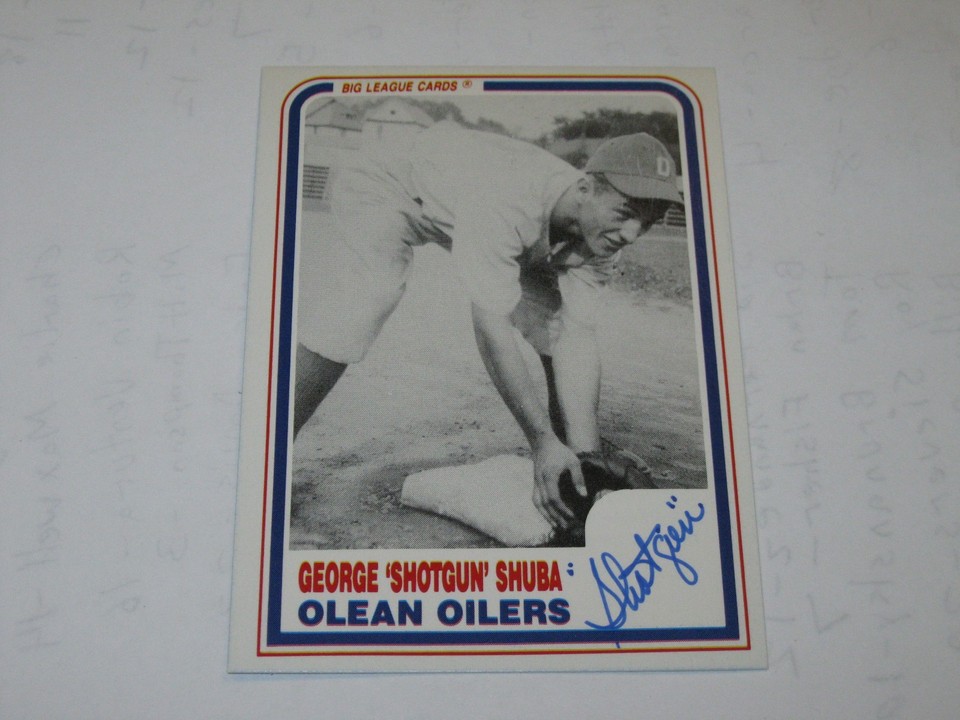 George Shotgun Shuba Autograph Baseball Card | eBay