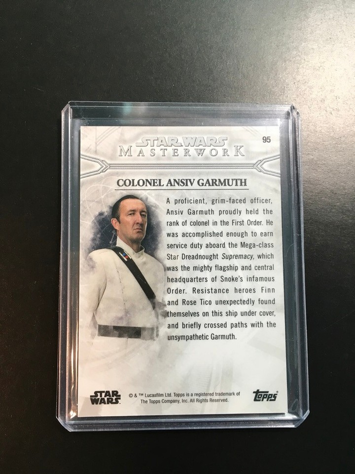 2018 Topps Star Wars Masterwork #95 Colonel Ansiv Garmuth - Base Card ...