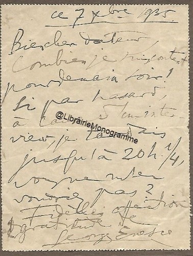 ENESCO (Georges) compositeur et violoniste franco-roumain (1881-1955 ...