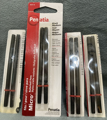 EIGHT 8 Penatia Cross Medium Micro RollerBall Point Pen Refills Black ...