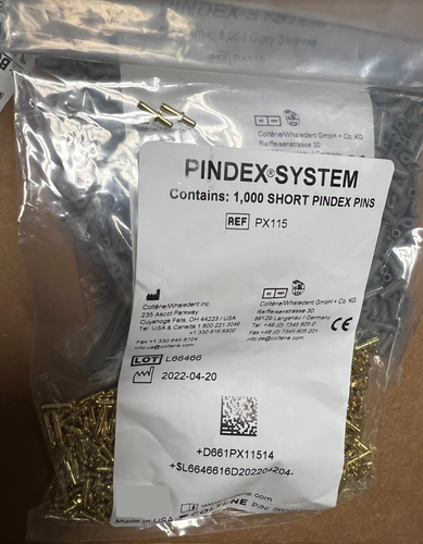 COLTENE Pindex PX115 Pack of Short (10 mm) 1000 Pins and 1000 Plastic ...