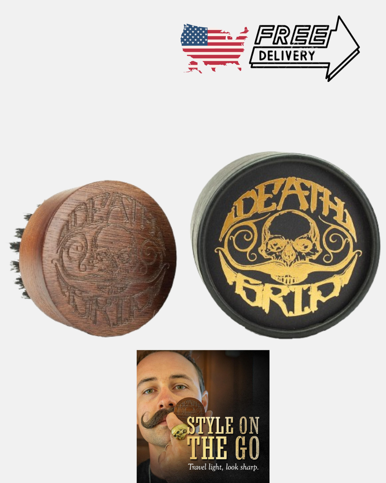 Beard Brush for Men Premium Boar Bristle Small Round Mustache Comb ...