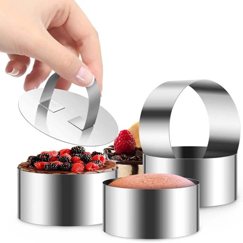 Stainless Steel Round Cake Mold With Pusher Cake Decorating Tools Diy ...