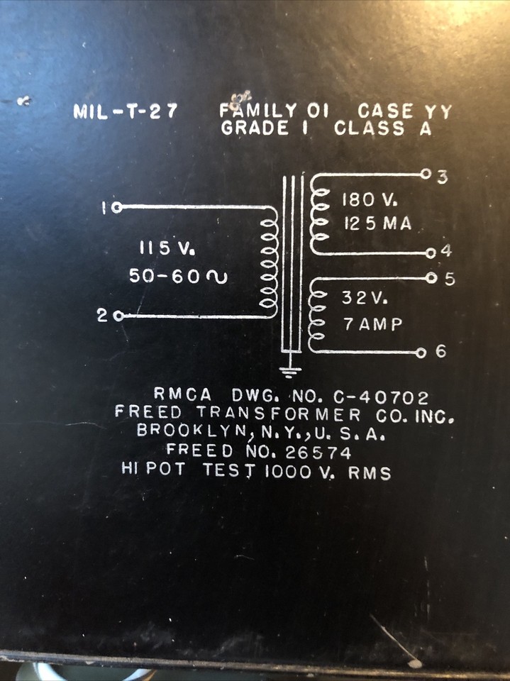 RMCA No. C-40702 24/28 Volt Power Supply Voltmeter Ammeter Freed ...
