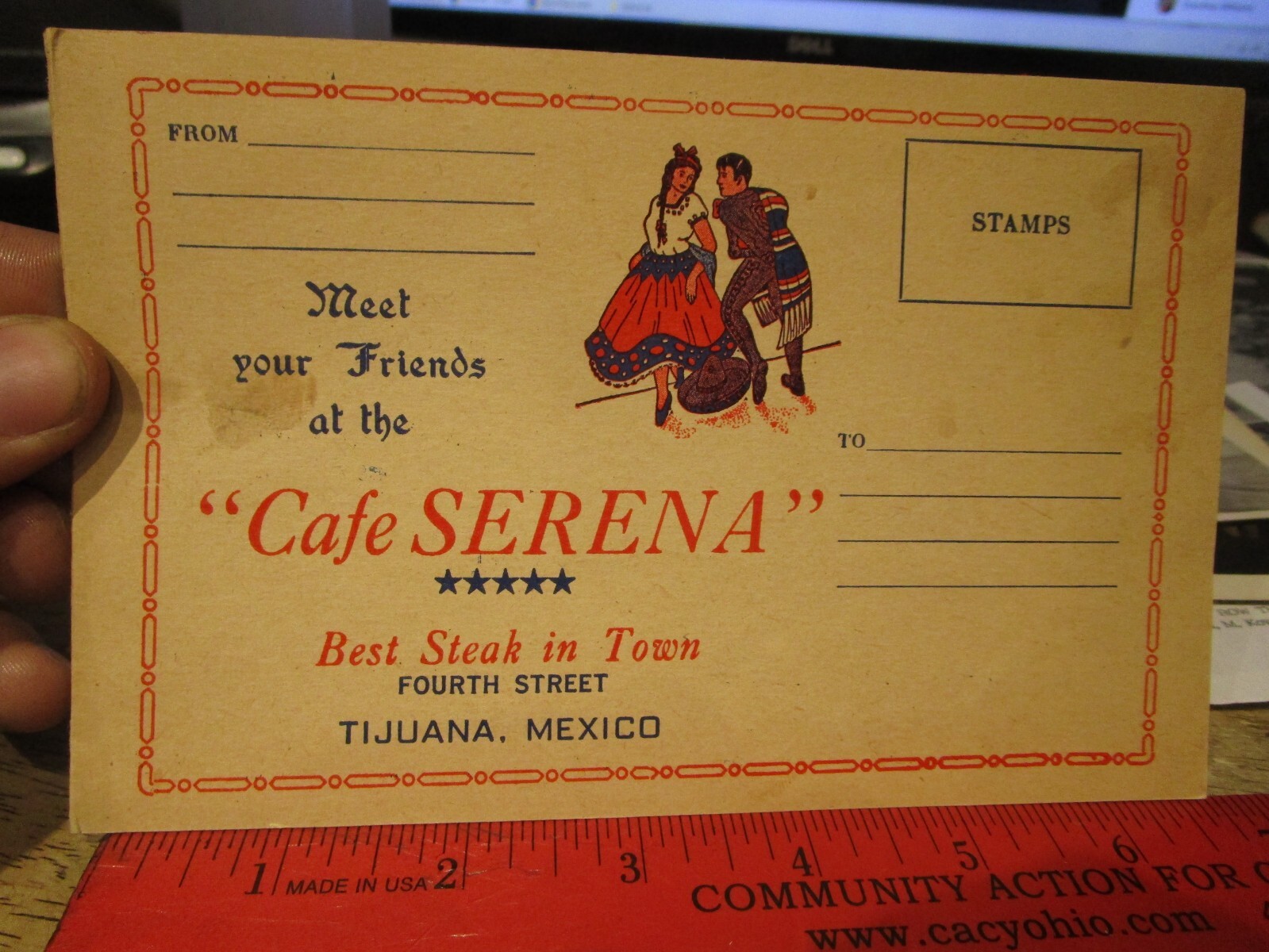 ANTIQUE OLD PHOTO PICTURE Tijuana Mexico Cafe Serena Souvenir Horse ...