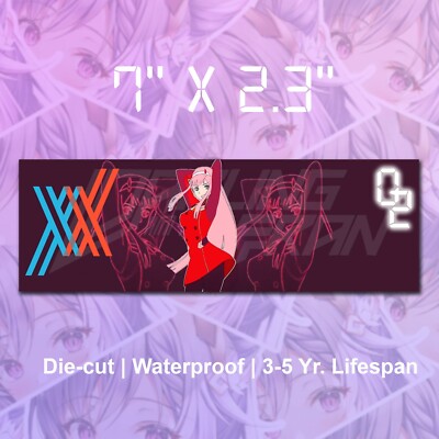 Zero Two 02 Anime Waifu Slap Sticker Devil Girl Vinyl Bumper Sticker ...
