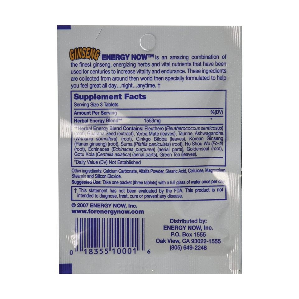 2x Packs Energy Now Ginseng Weight Loss Herbal Supplements | 3 Tablets ...
