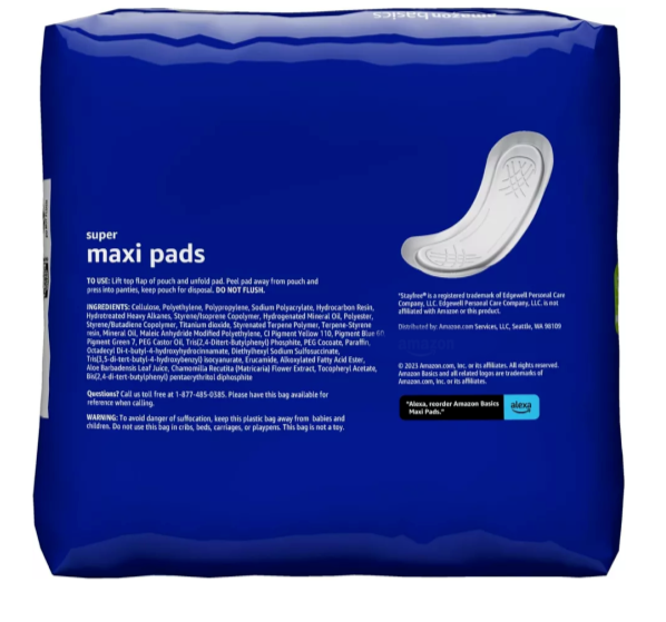 Basics Thick Maxi Pads for Periods, Super Absorbency, Unscented, 48 | eBay