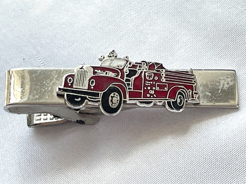 VINTAGE 1970'S ENAMEL FIRE ENGINE TRUCK TIE CLIP - FREE SHIP | eBay