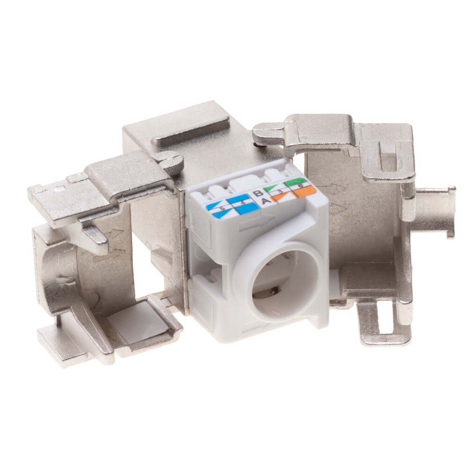 Cat6A RJ45 Network Keystone Jack Shielded Toolless 360 Degree FTP Multi ...