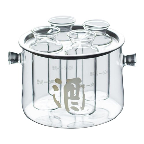 Sake Pot Set Sake Cups Japanese Transparent for Housewarming Party ...