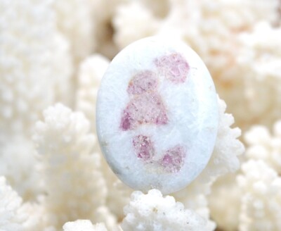 Quarzo & Tormalina Rosa 32 Carati - Cabochon Pietra Naturale - Brasile ...