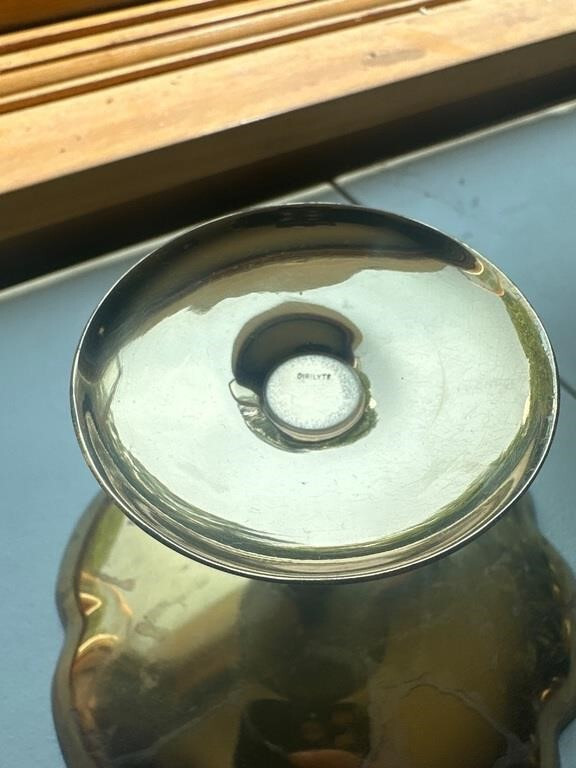 Mid Century Signed Dirilyte Dirigold Solid Brass Pedestal Candy Dish | eBay