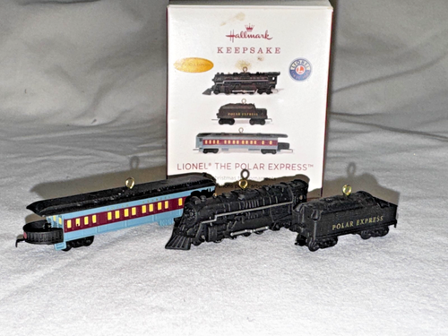 Hallmark Keepsake Lionel Polar Express Miniature Train Ornament Set ...
