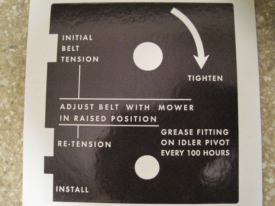JOHN DEERE 318 DECALS MOWING DECK WHEEL HEIGHT & MULE DRIVE (2) DECALS ...