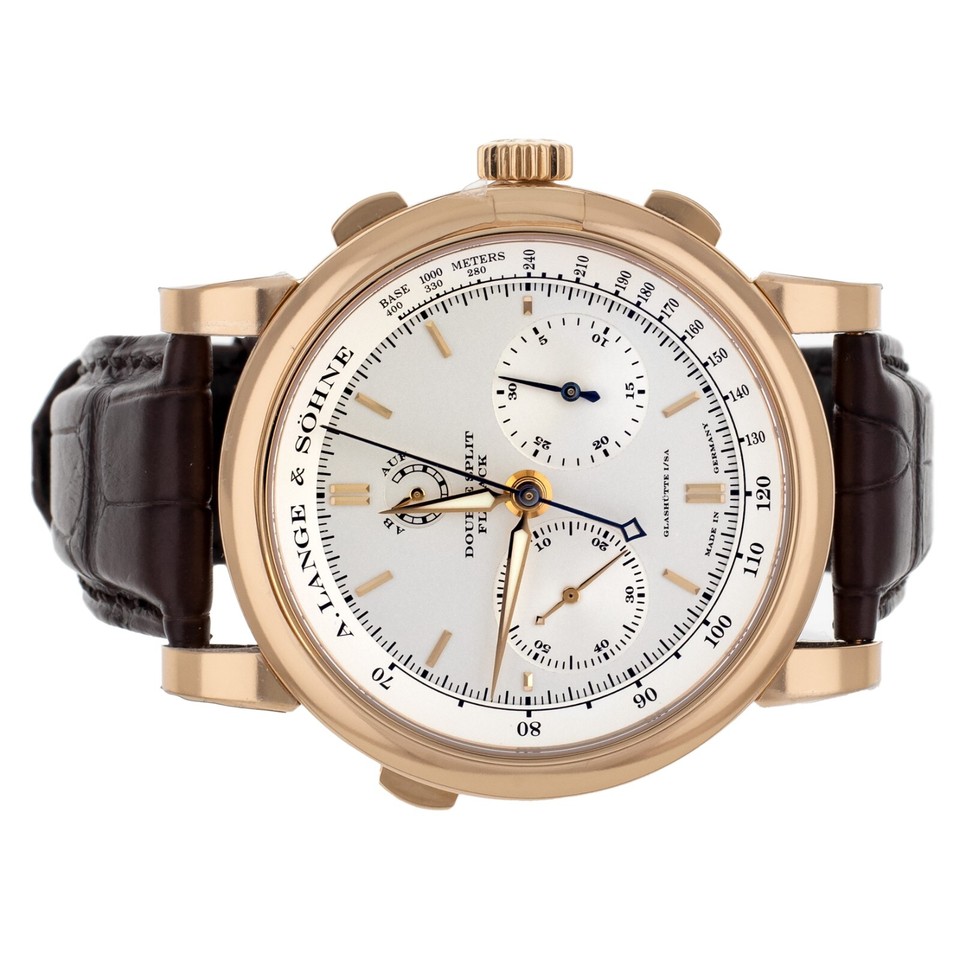 A. Lange & Sohne Double Split Silver Dial Rose Gold Manual 43MM 404.032 ...
