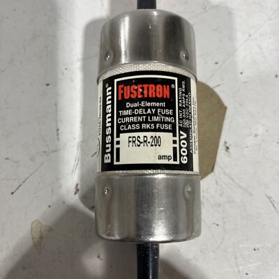 NEW! Bussmann Fusetron FRS-R-200 Fusetron 600 V Amp Fuse Dual Element ...