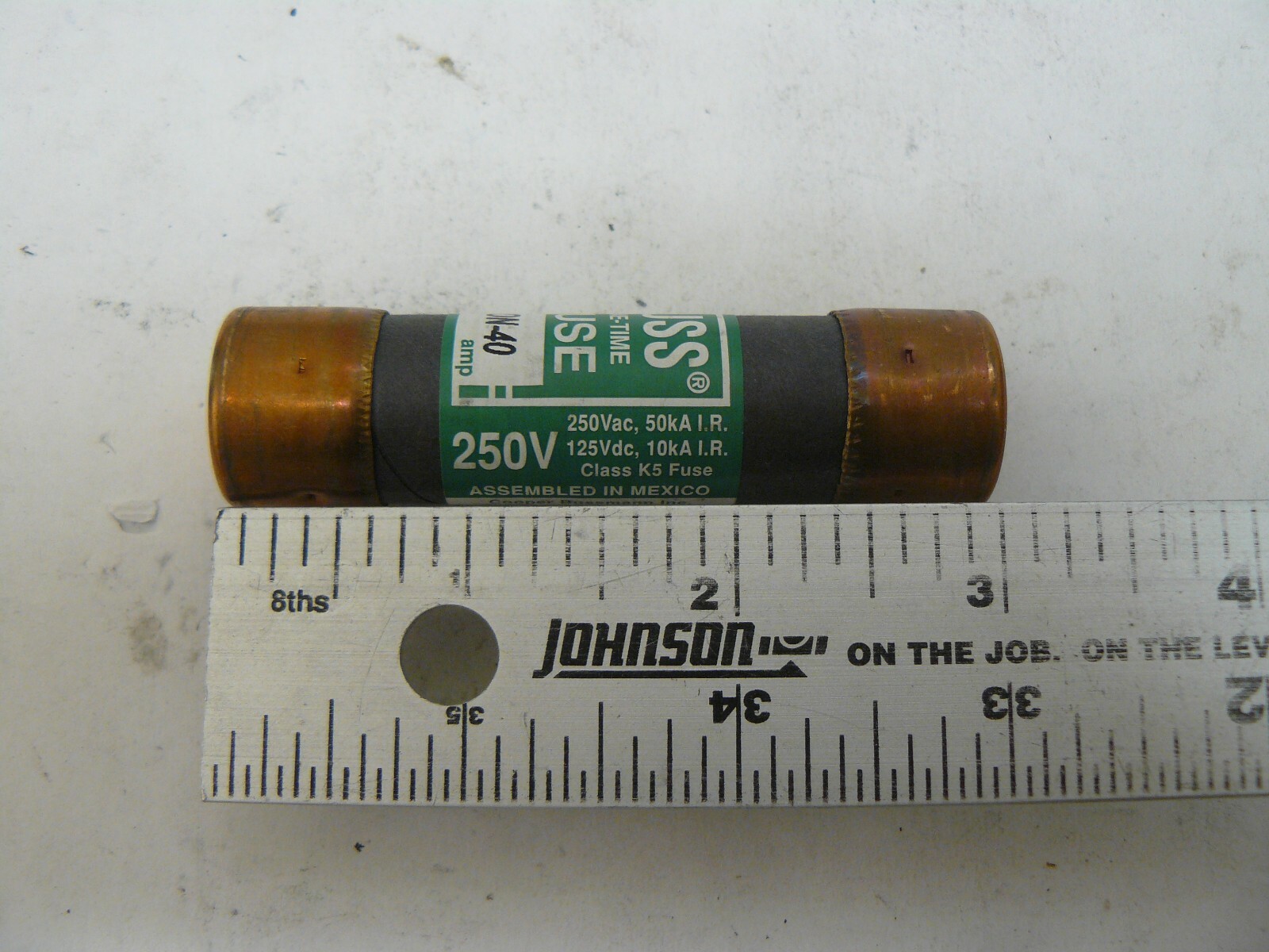Cooper Bussmann NON-40 one time fuse 40 amp 250vac 50ka IR 125vdc 10ka ...