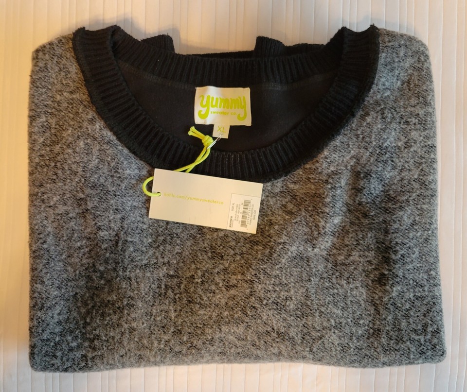 Yummy Sweater Company Women's Black And Grey Long Sleeve Sweater, Size ...