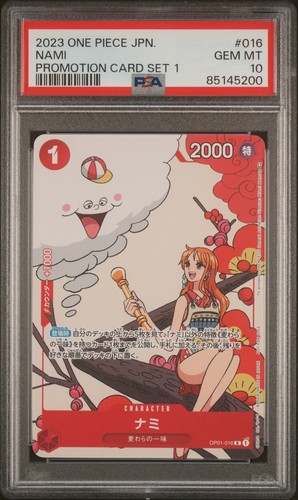 PSA 10 GEM MINT JAPANESE ONE PIECE 2023 NAMI OP01-016 PROMOTION CARD NR ...