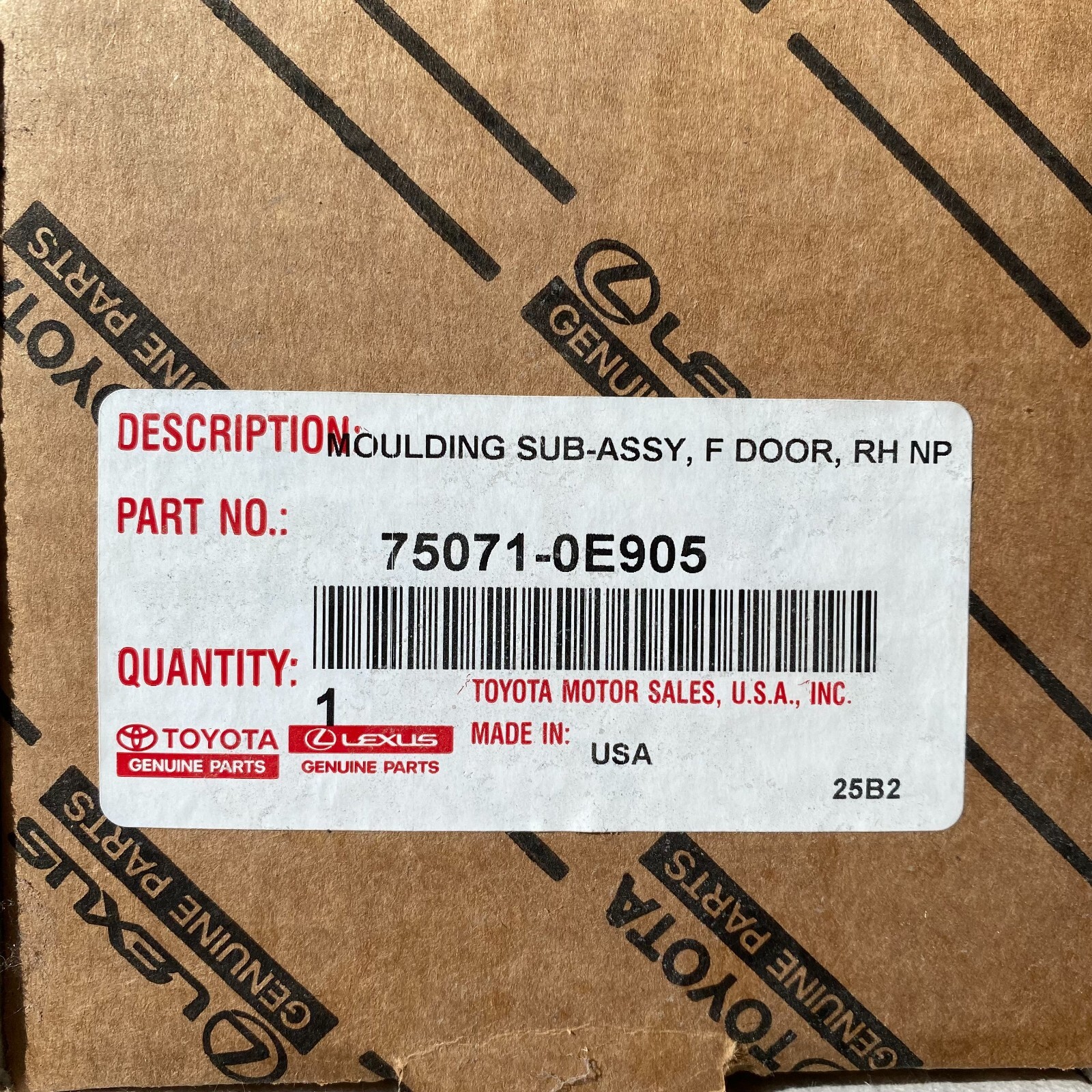 Genuine Toyota Rocker Molding 75071-0E905 for sale online | eBay