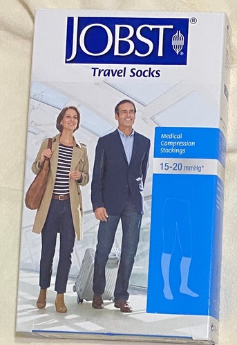 Jobst Travel Compression Socks Unisex Knee CT SIZE 4 Black 15-20 Choose ...