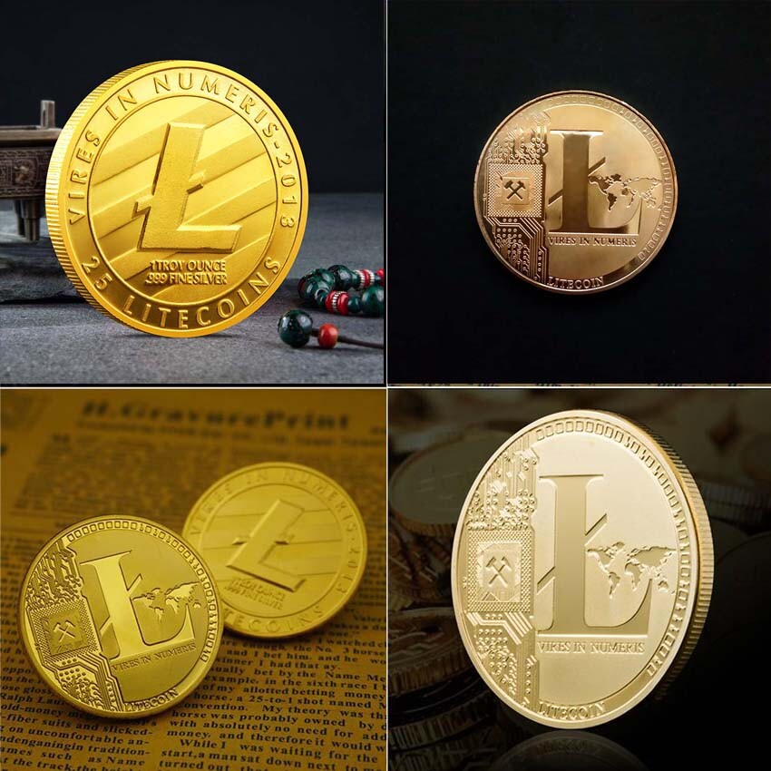 50PCS Litecoin Gold Plated Gift Coin Vires in Numeris Medallion Art | eBay