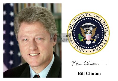 PRESIDENT BILL CLINTON PRESIDENTIAL SEAL AUTOGRAPH 4X6 PHOTOGRAPH | eBay