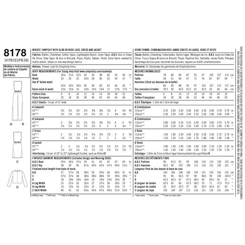 Simplicity 8178 Dress or Jumpsuit w Crossover Bodice & Jacket Sz 6-14 ...