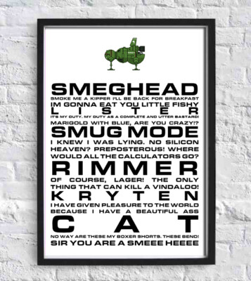 RED DWARF TV SHOW WORD ART | RED DWARF GIFT | RED DWARF POSTER| SMEG ...