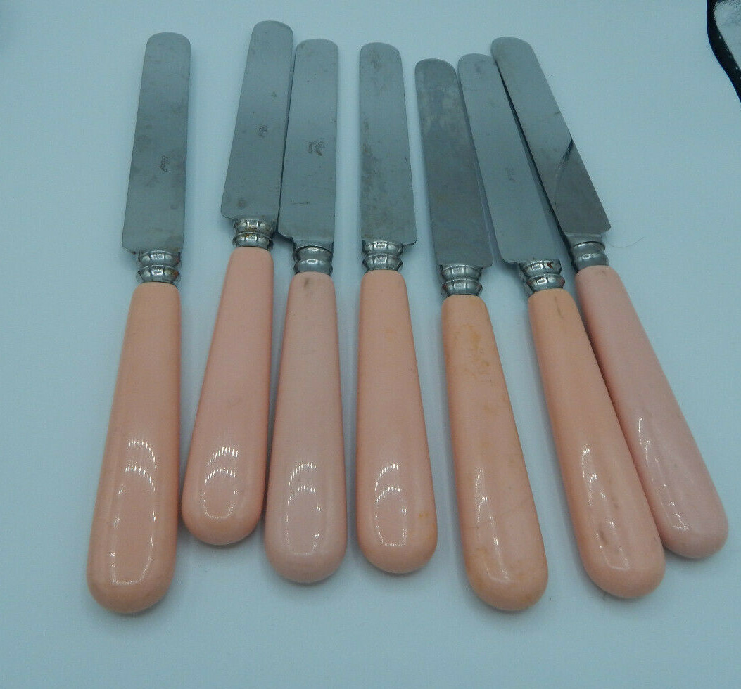 Lot of 22 pieces of Scof France Cambridge Stainless Flatware with Pink ...