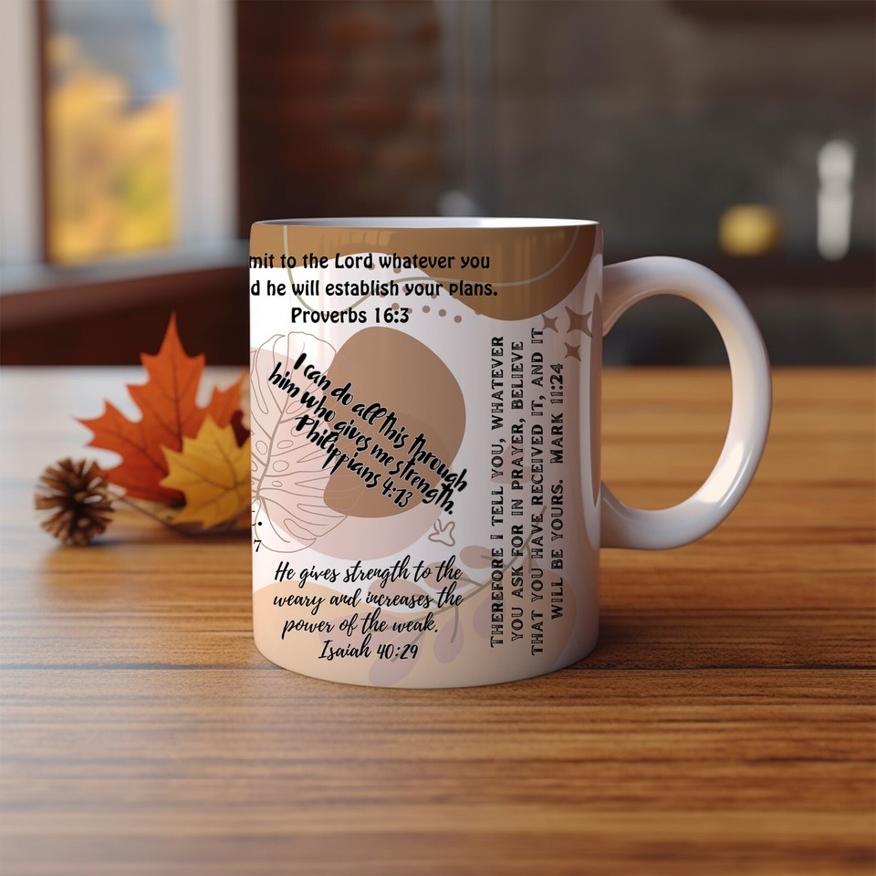 Bible Verse Mug Christian Coffee Mug Scripture Coffee Mug Gift for ...