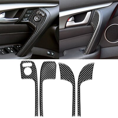 4x Carbon Fiber Interior Front&Rear Door Pull Cover Trim For Acura TL ...