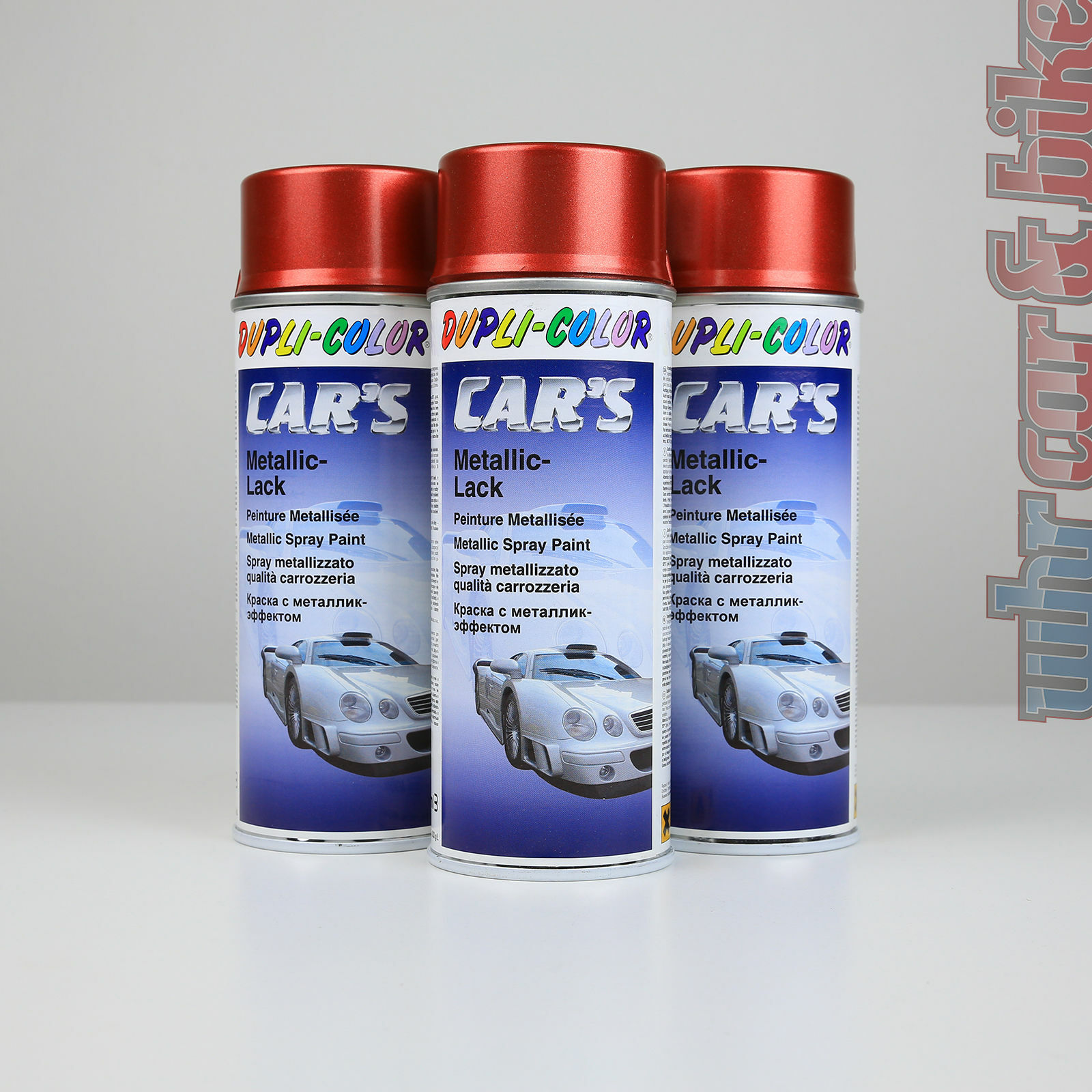 3x 400ml Dupli-Color Car's Metallic-Lack rot Spraydose Lackspray ...