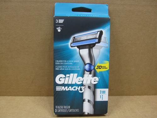 Gillette Mach 3 Razor Razor + 2 Refill Cartridges ~ 100% AUTHENTIC ...