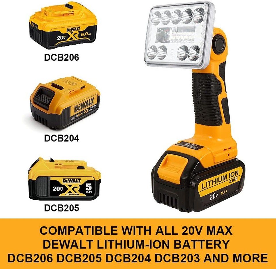 20V Flashlight for Dewalt 20V Max Lithium-ion Batteries 1000LM LED Work ...