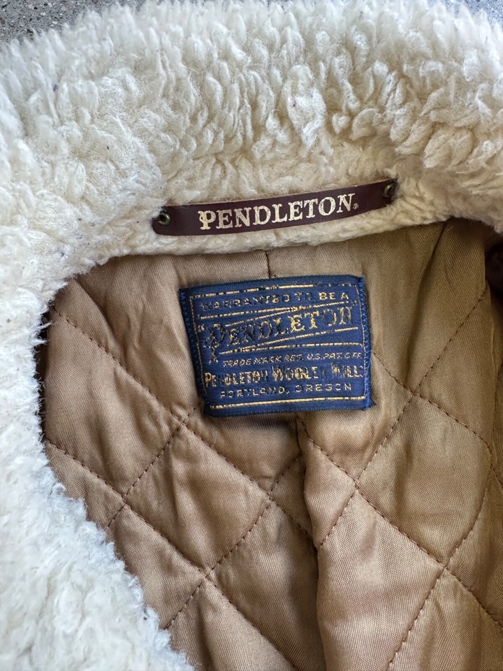 VTG 60's Pendleton Men's Tan Wool Jacket Coat Western Heavy Sherpa ...