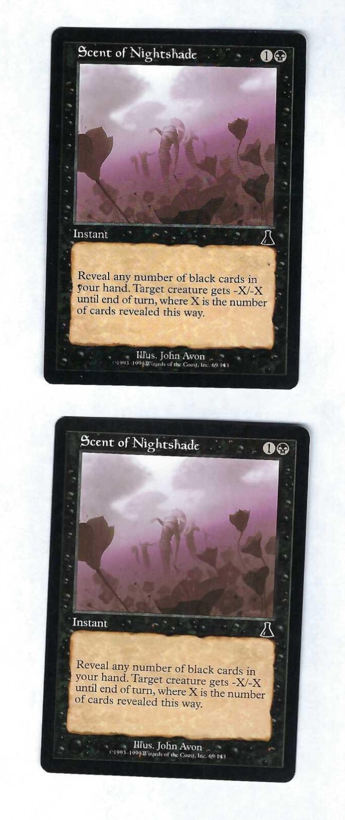 2x Scent of Nightshade - Urza's Destiny - Magic The Gathering NM/M ...