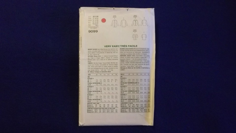 Vogue Patterns (W) ~ ALL Patterns are Size 8-12 ...