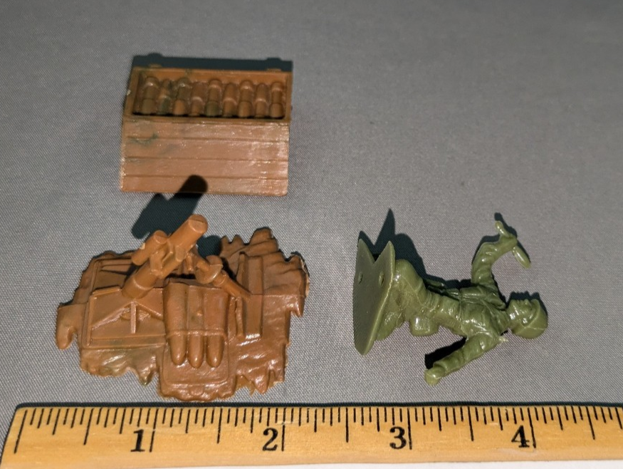 Marx Battleground Soldier, Mortar & Mortar Crate Vintage 1960s Playset ...